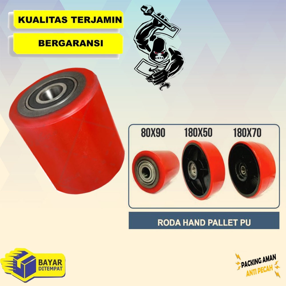Jual Roda Hand liff/ Roda hand palet pu merah 80 x 90 mm | Shopee Indonesia