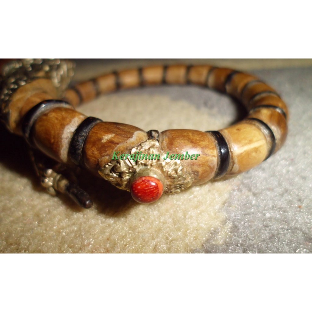 Jual Gelang AKAR LAUT putih model ular belang kombinasi alpaka dan ...