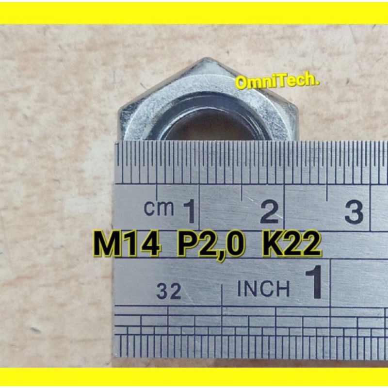 Jual Mur M14 M 14 Drat Kasar Pitch Drat 2,0 mm K22 Kunci 22 Putih Hex Nut Galvanis | Shopee ...