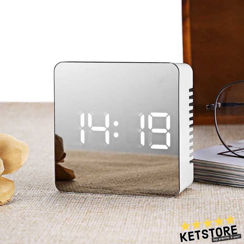 Jual Jam Meja LED Digital Mirror Clock with Temperature - JMKETS13 ...