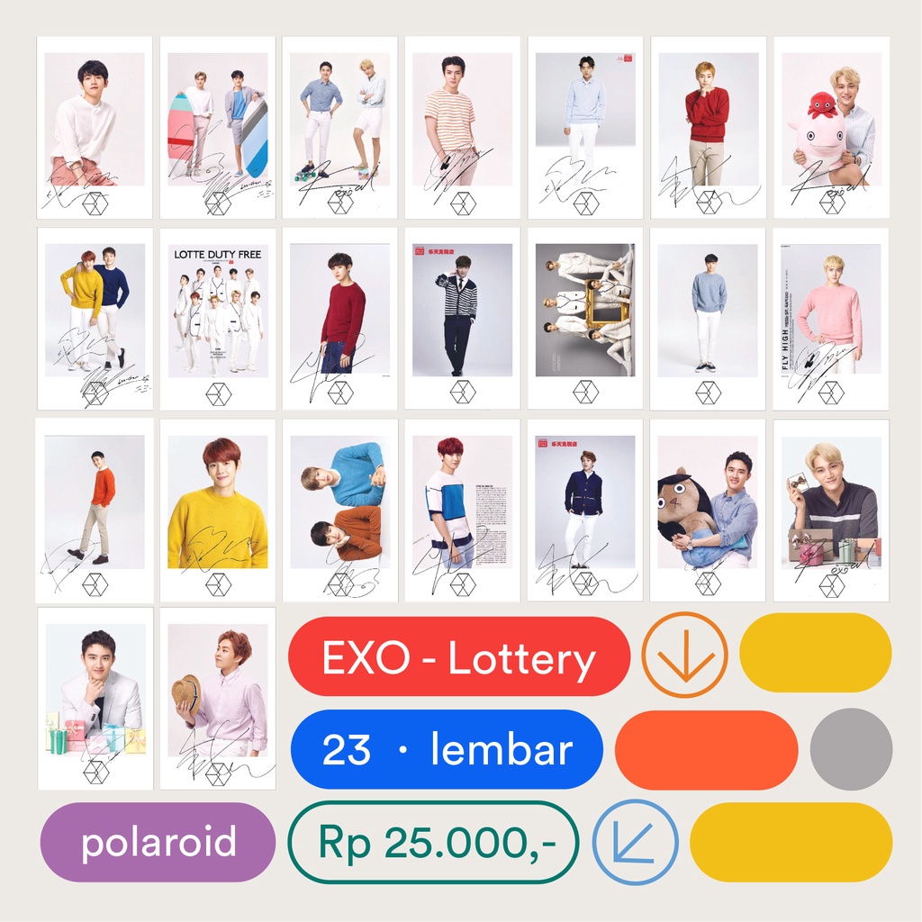 Jual Polaroid EXO - Lottery (Bertanda Tangan) | Shopee Indonesia