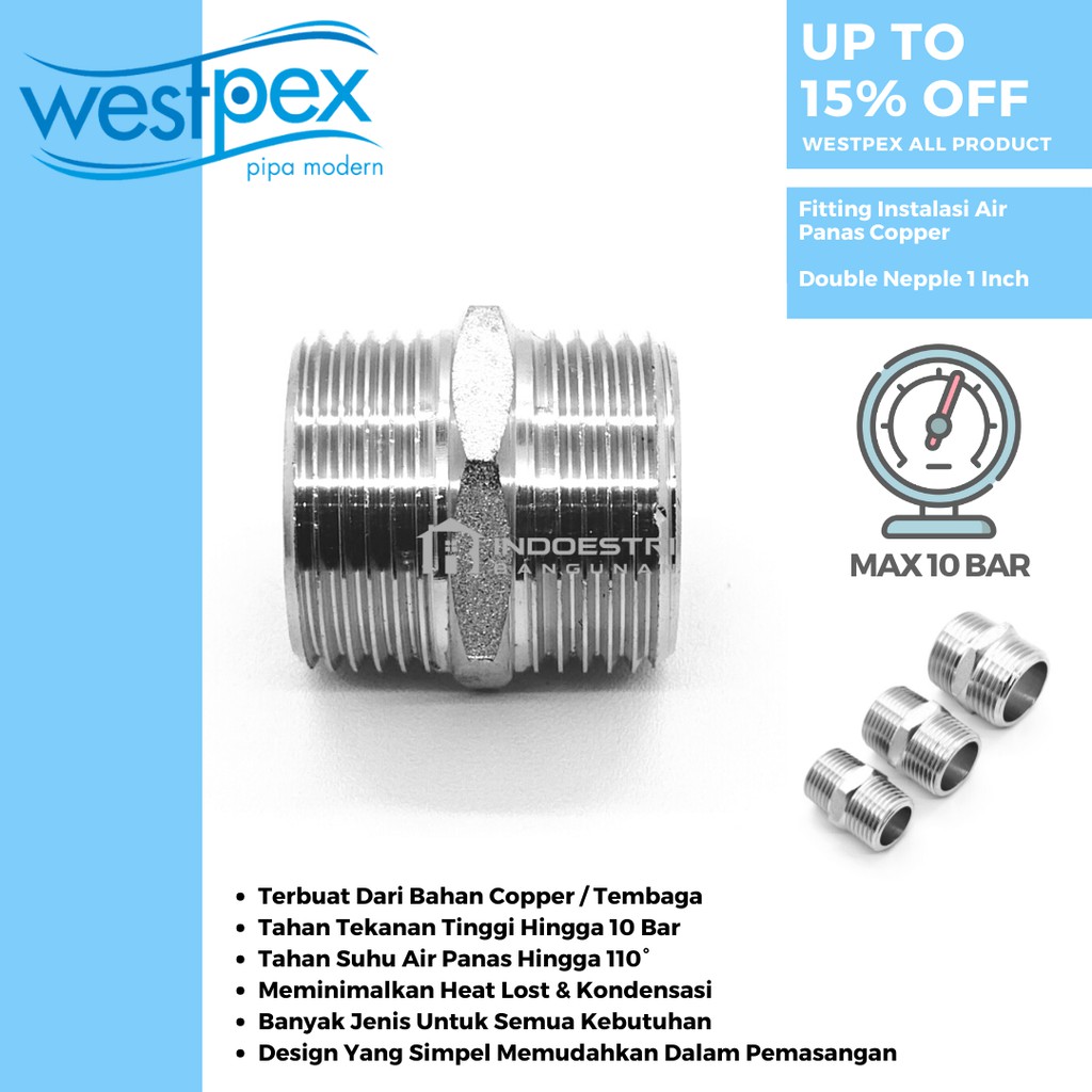 Jual Double Nepple Westpex 1 M (Fitting Pipa Pex) | Shopee Indonesia