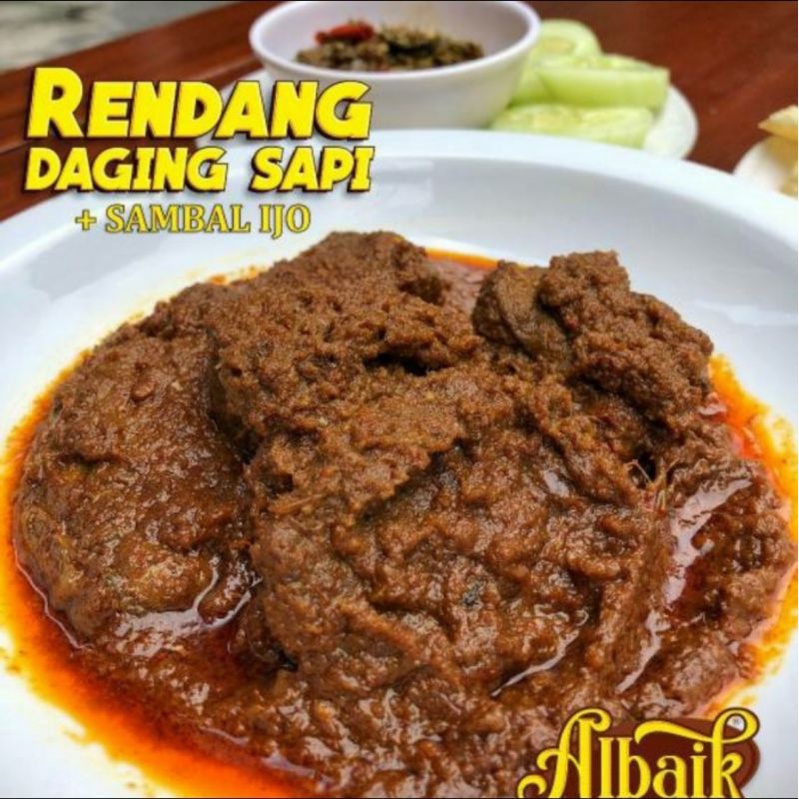 Jual Frozen rendang daging sapi Albaik 5 potong + sambel cabe hijau ...