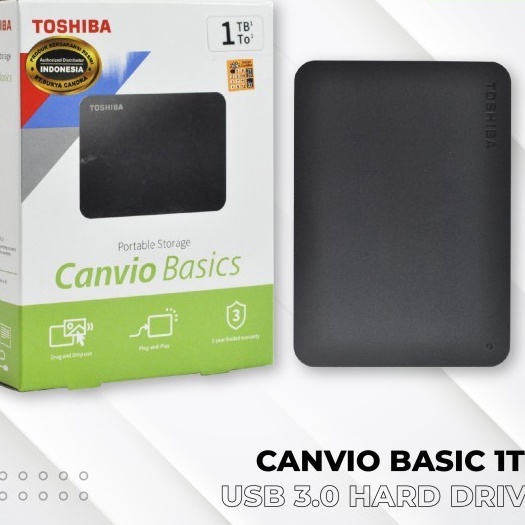 Jual HDD Eksternal Toshiba Canvio Basic 1tb HD hard disk harddrive drive 1 TB external Hardisk ...