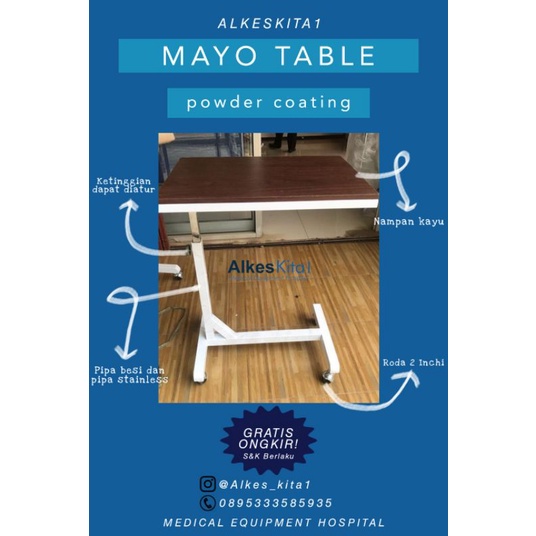 Jual Mayo Table Besi / Meja Makan Pasien Besi - Alkeskita1 | Shopee ...