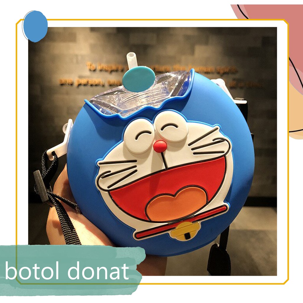 Jual Botol Minum Anak Bentuk Donat Karakter Doraemon / Silicon Rubber ...