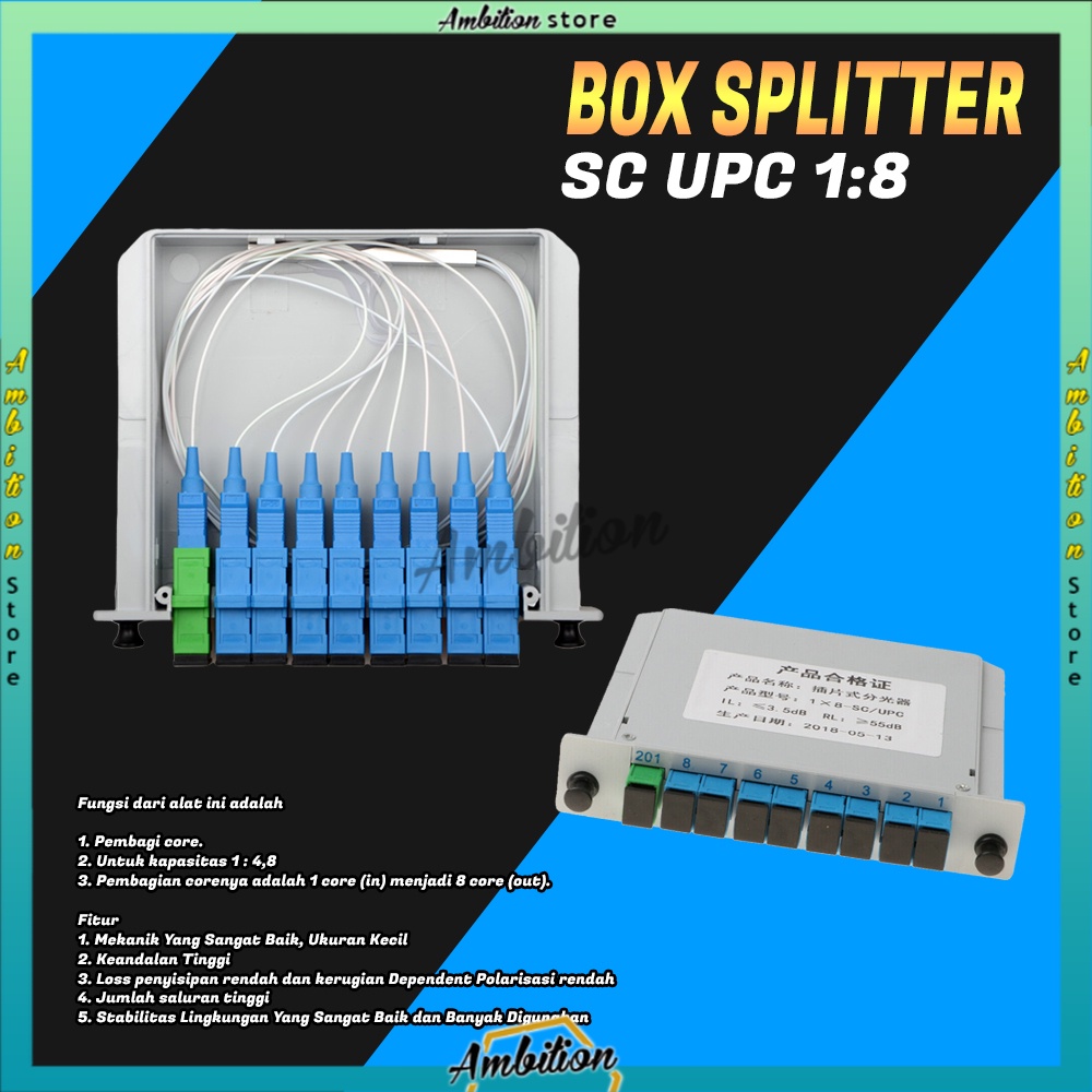 Jual JUAL Passive Splitter Box 1-8 SC UPC | Shopee Indonesia