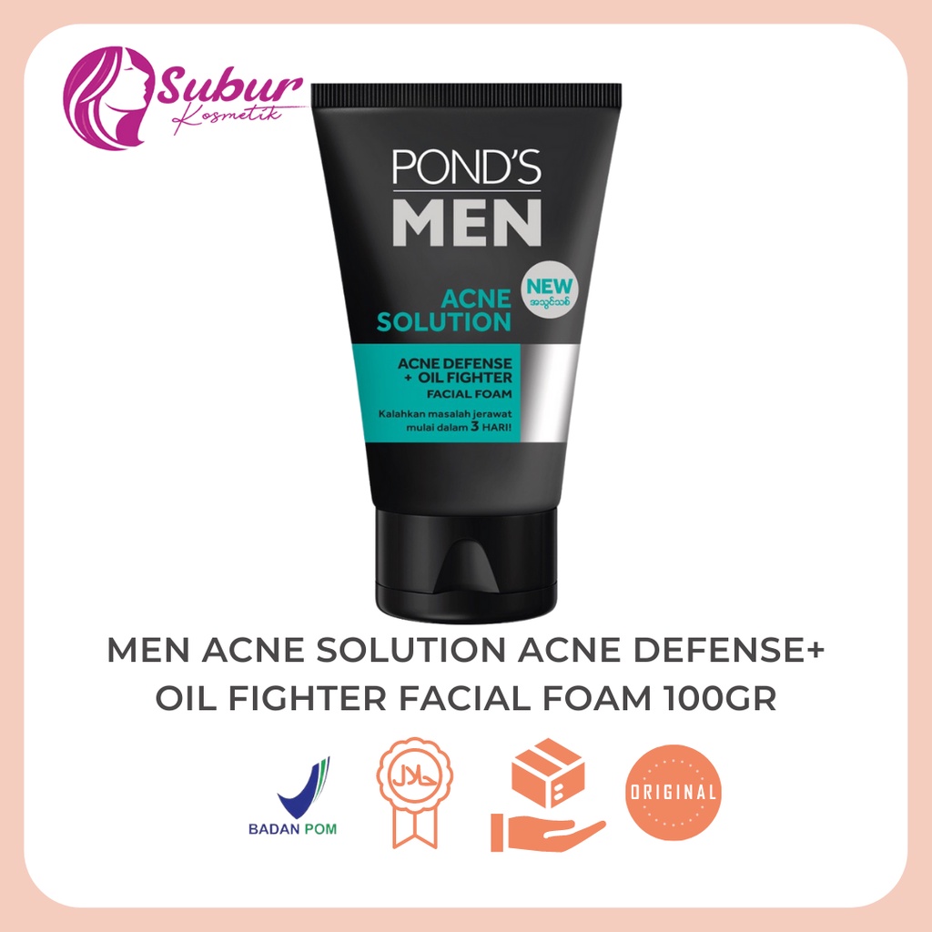 Jual Ponds Men Acne Solution Acne Defense + Oil Fighter Facial Foam ...