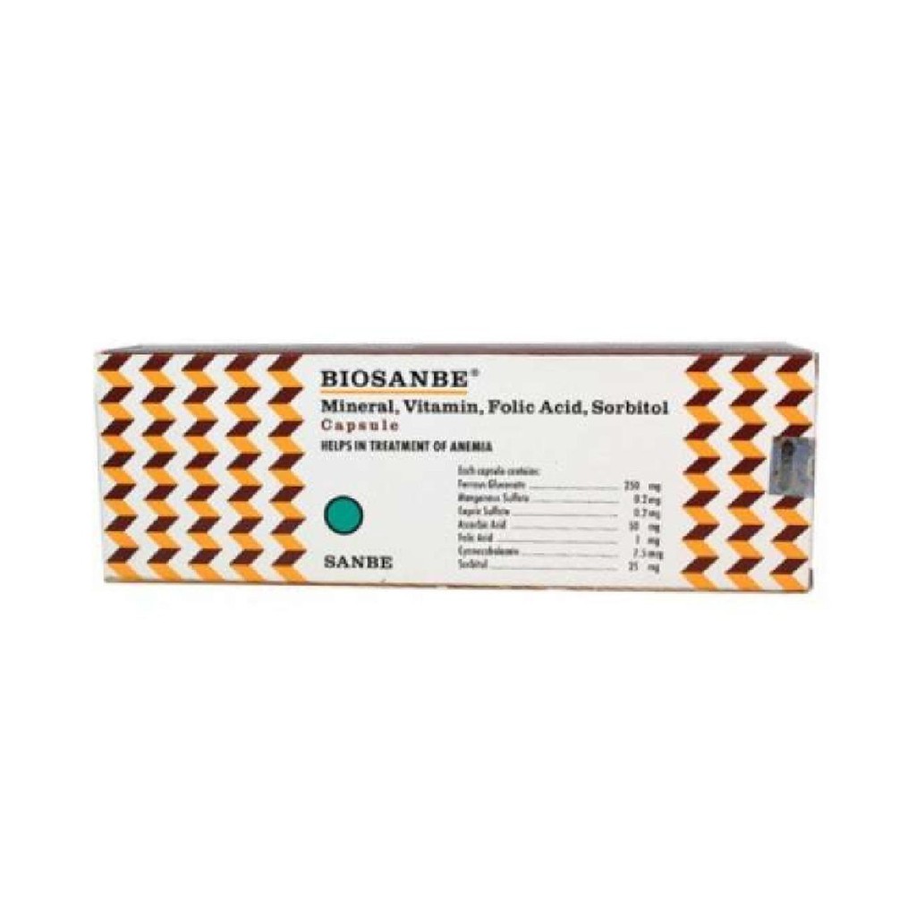 Jual BIOSANBE KAPSUL BOX ISI 100 suplemen zat besi | Shopee Indonesia