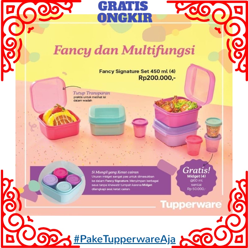 Jual Container Box Tupperware / Tempat Kotak Makan Tupperware Fancy ...