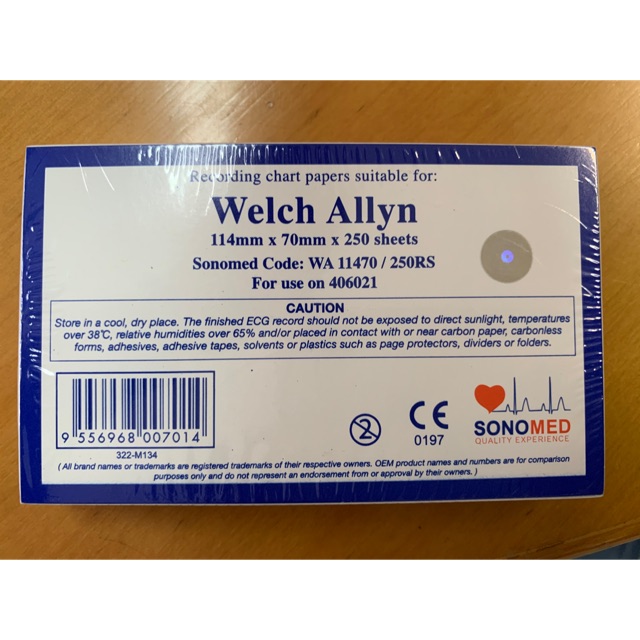 Jual Kertas ekg welch allyn 406021 / 114mm x 70mm x 250 / kertas ekg ...
