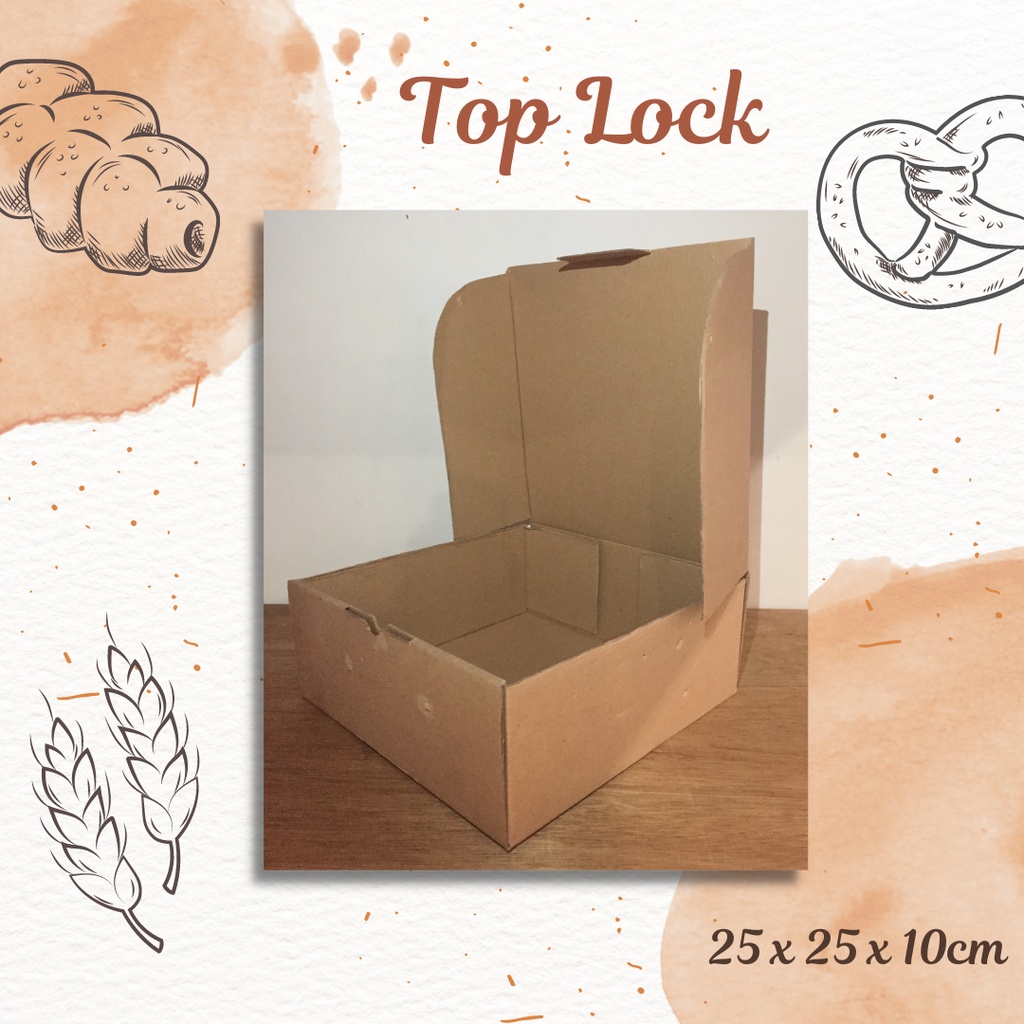 Jual Top Lock dus 25x25x10 cm DC/ Dus Barang / Dus Roti / Cake Box ...