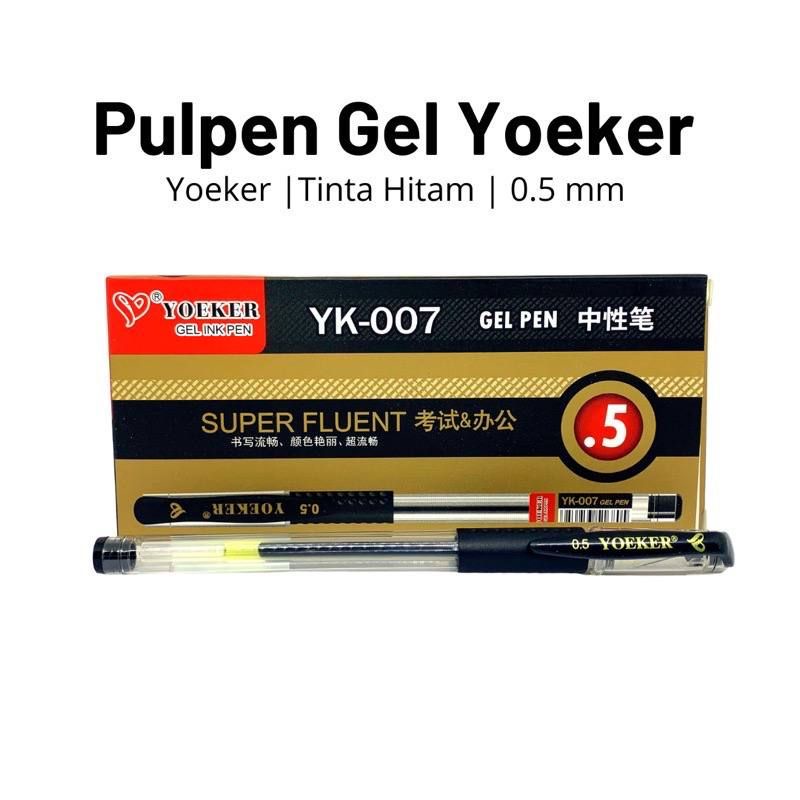 Jual Pulpen Gel Hitam Yoeker 12pcs | Shopee Indonesia