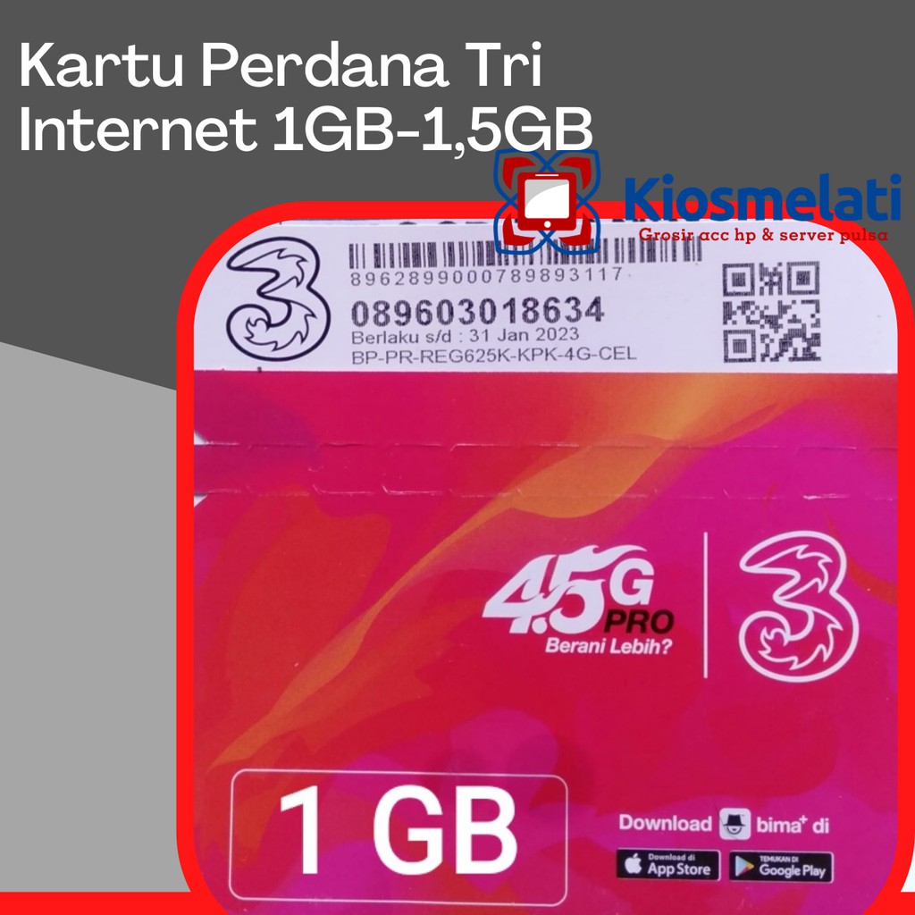 Jual Kartu PERDANA TRI Internet Happy 5GB/kartu perdana 3/Kartu tri ...