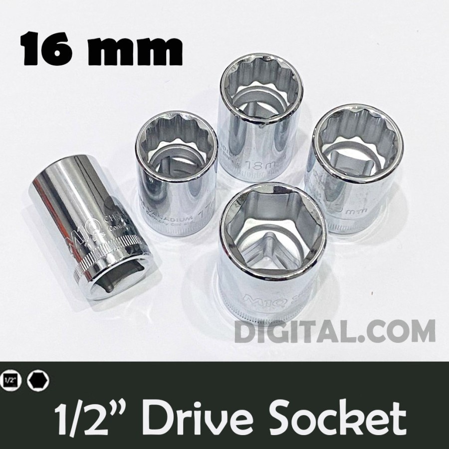 Jual M10 Tools - 1/2" Drive Socket / Mata Sok 6pt 16mm | Shopee Indonesia