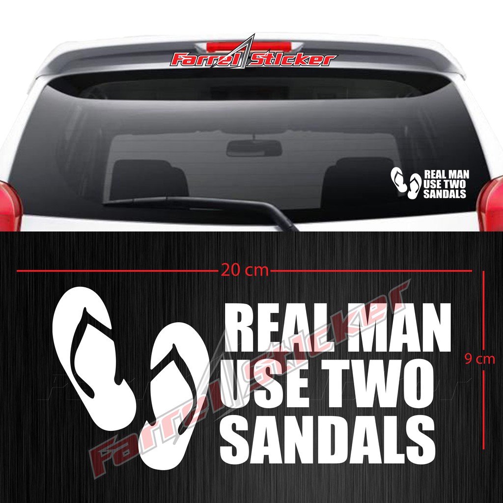 Jual stiker sandal sticker real man two sandals | Shopee Indonesia