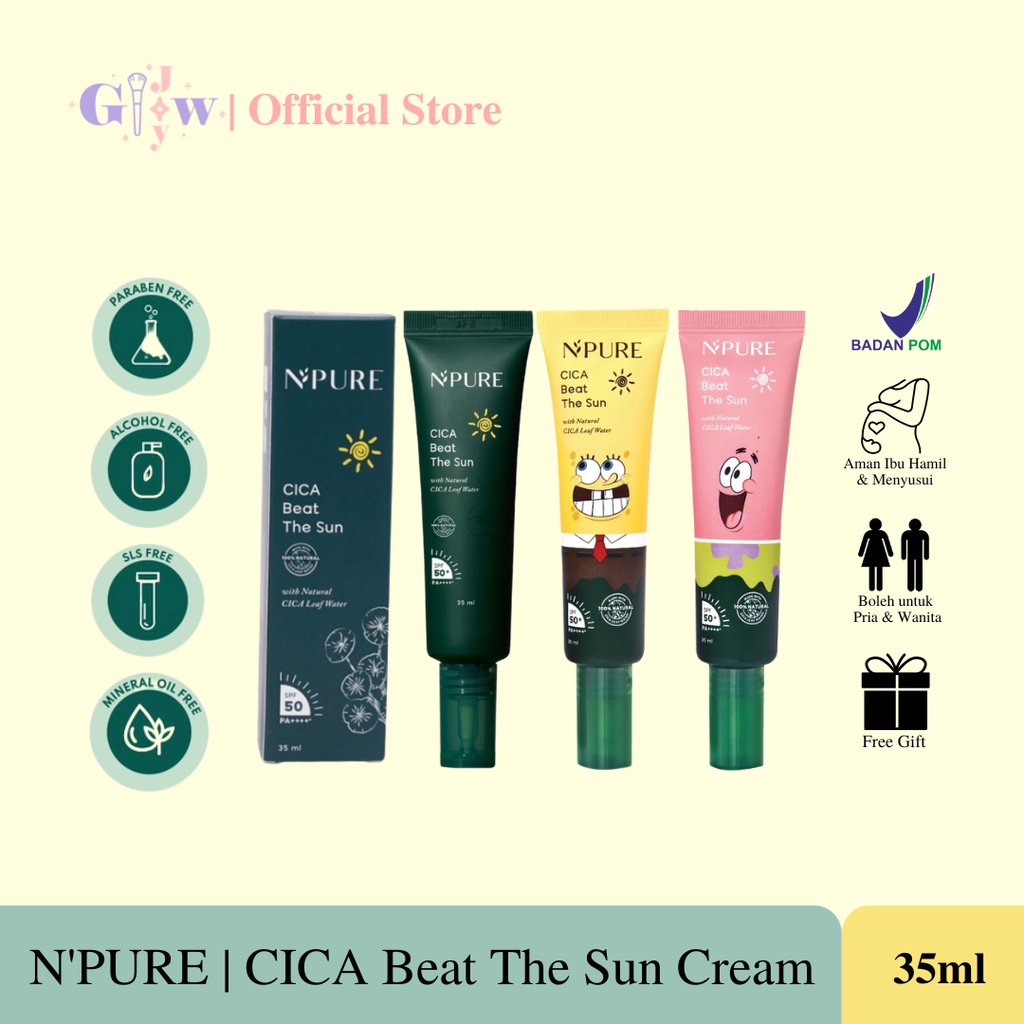Jual B15 N'PURE cica beat the sun cream bts npure sunscreen spongebob ...