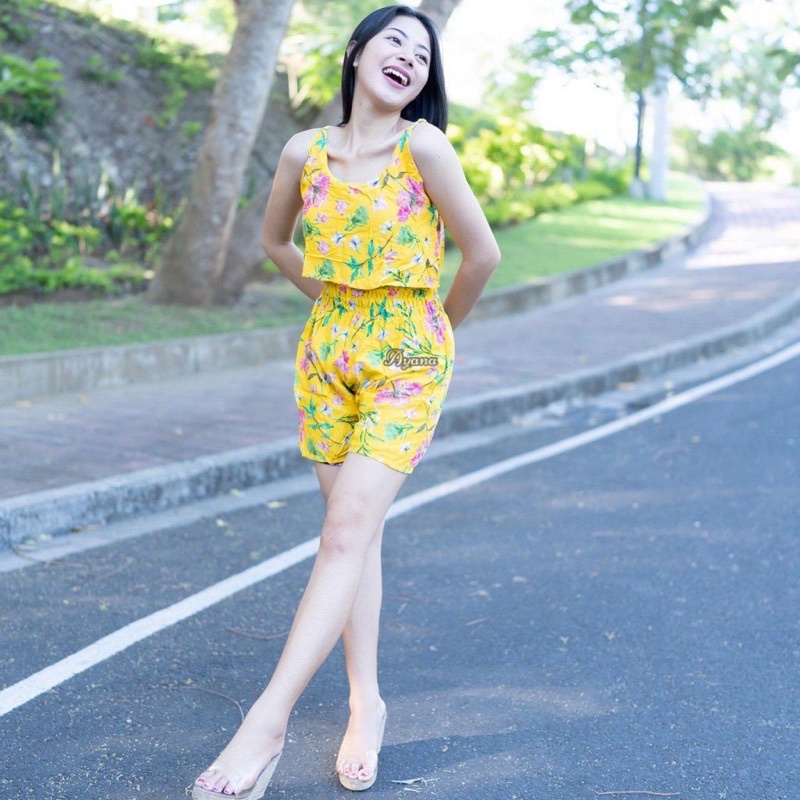 Jual JUMSUIT KIPIR PENDEK MOTIF | POLOS | Shopee Indonesia