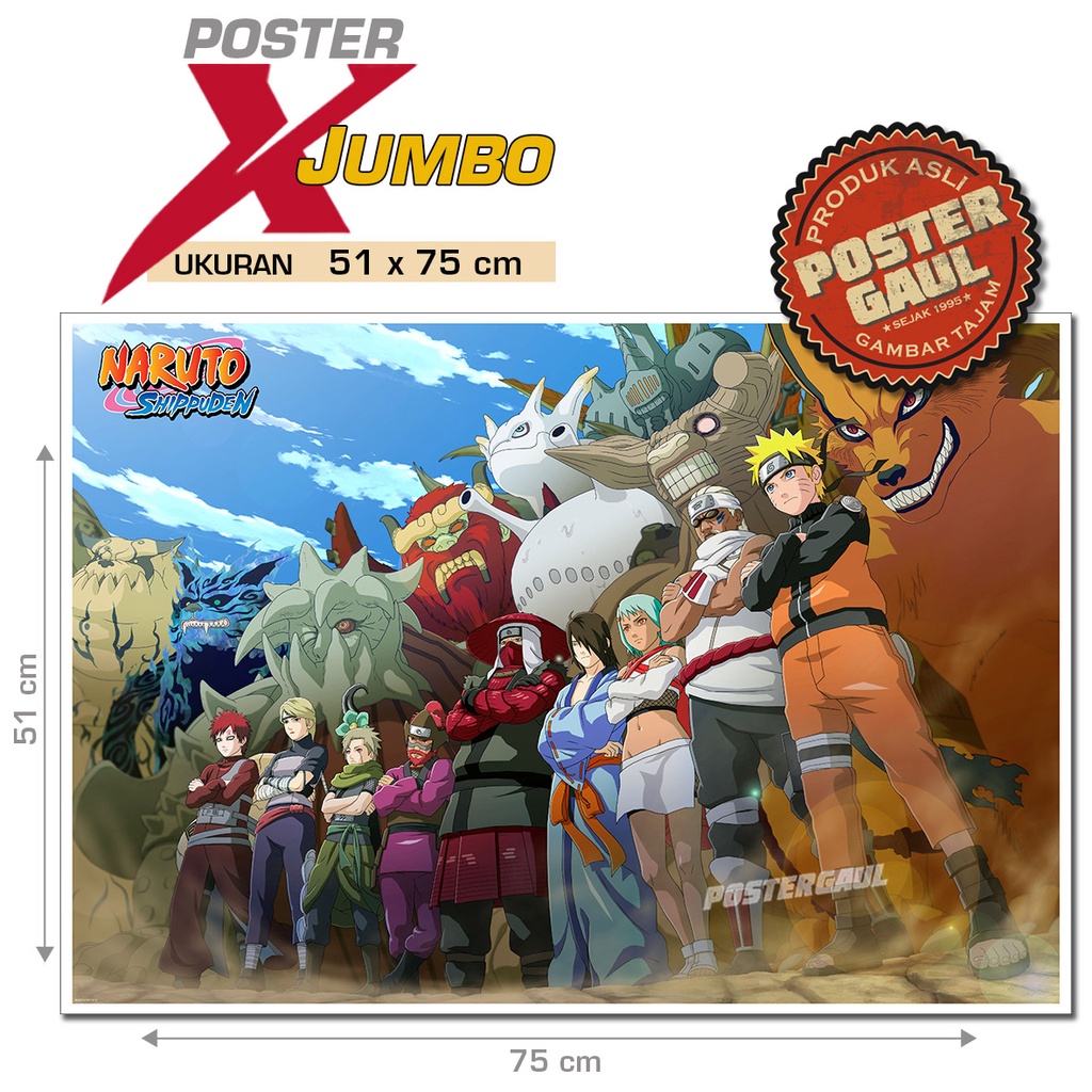 Jual Poster XJumbo NARUTO AND THE TAILED BEASTS #XJFJP214 - ukuran 51 x ...
