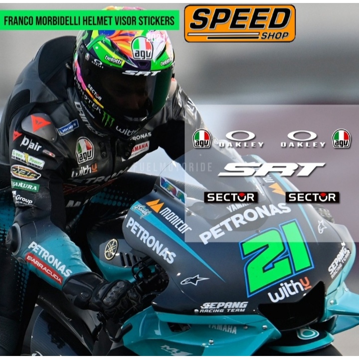 Jual Sticker Visor Helm Franco Morbidelli Set 2021 yamaha | Shopee ...