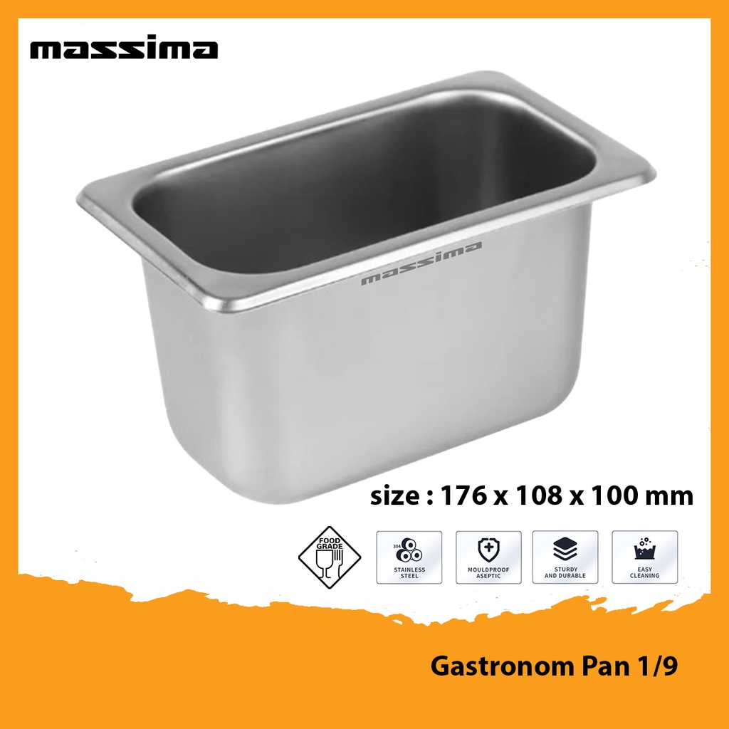 Jual Stainless Steel Gastronom Food Pan GN Pan 1/9 tinggi 10 cm 100 mm | Shopee Indonesia