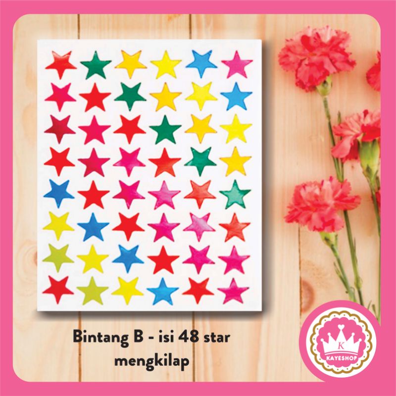 Jual Sticker Reward Bintang Hati Warna Warni Stiker Label Star Heart ...