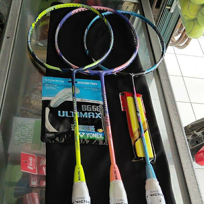 Jual Raket Badminton Victor Jetspeed S 12 + Senar + Grip + Tas ( Free ...