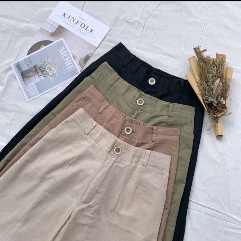 Jual Kulot Linen Premium | Celana Kulot Basic | Shopee Indonesia