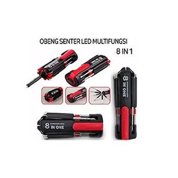 Jual Obeng 8in1 set Led Lamp Lampu Senter multifungsi alat pertukangan ...