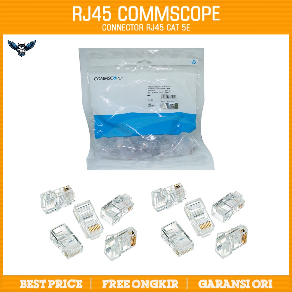Jual Connector RJ45 CAT 5e AMP COMMSCOPE Eceran | ORIGINAL cat5 cat 5 ...