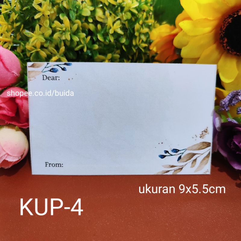 Jual Kartu Ucapan Polos Kosong Blank Motif Shabby Natural label stiker ...