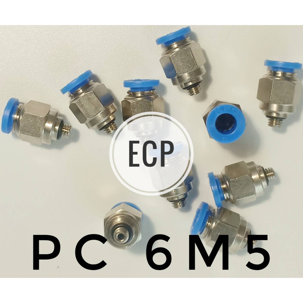 Jual NOZZLE PNEUMATIC / NIPPLE ANGIN / STRAIGHT FITTING 06 x M5 ...