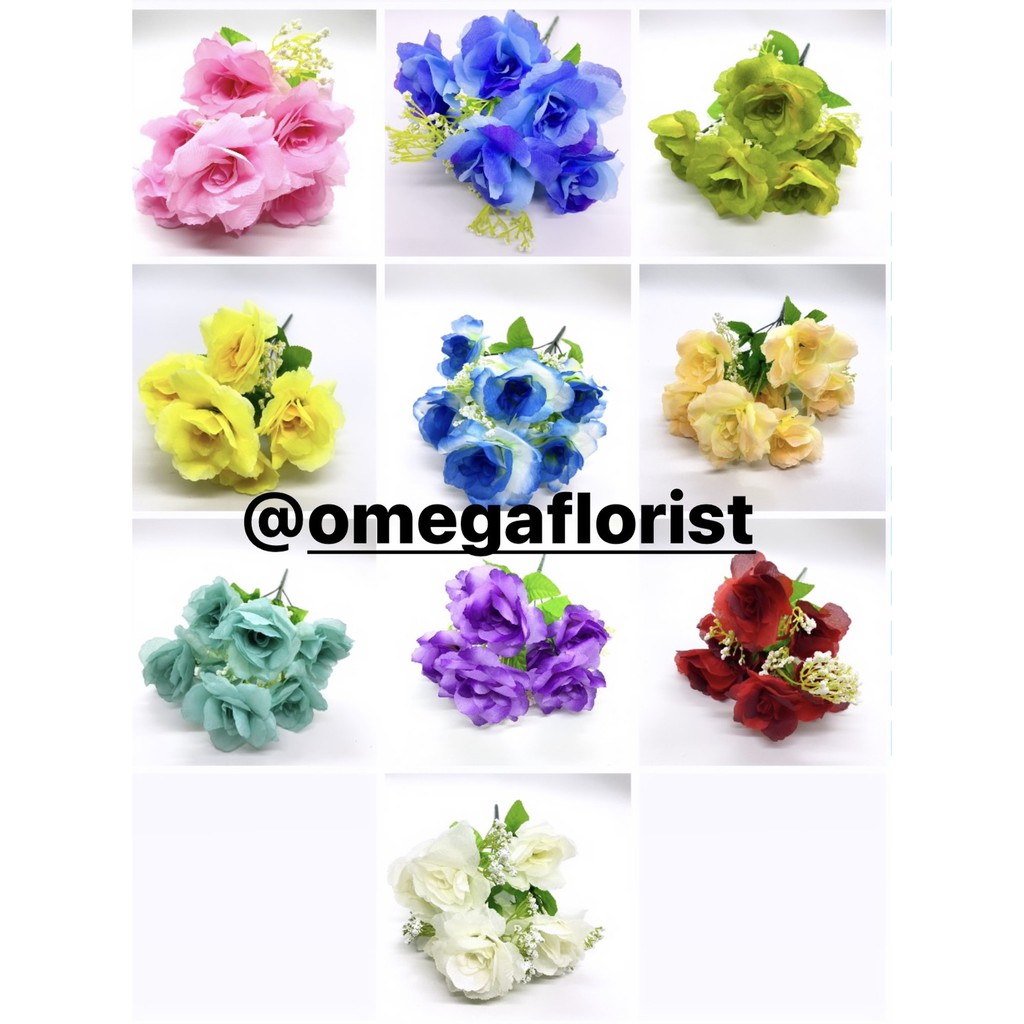 Jual Rose Jepang Artificial X7 / Bunga Artificial / Bunga Plastik ...