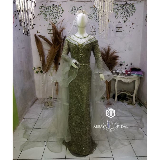 Jual GAUN SLIM SAGE GREEN | Shopee Indonesia