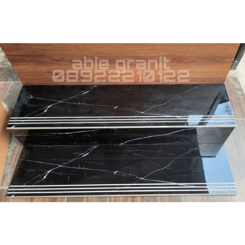 Jual granit tangga hitam motif 30x100 & 20x100 1set | Shopee Indonesia