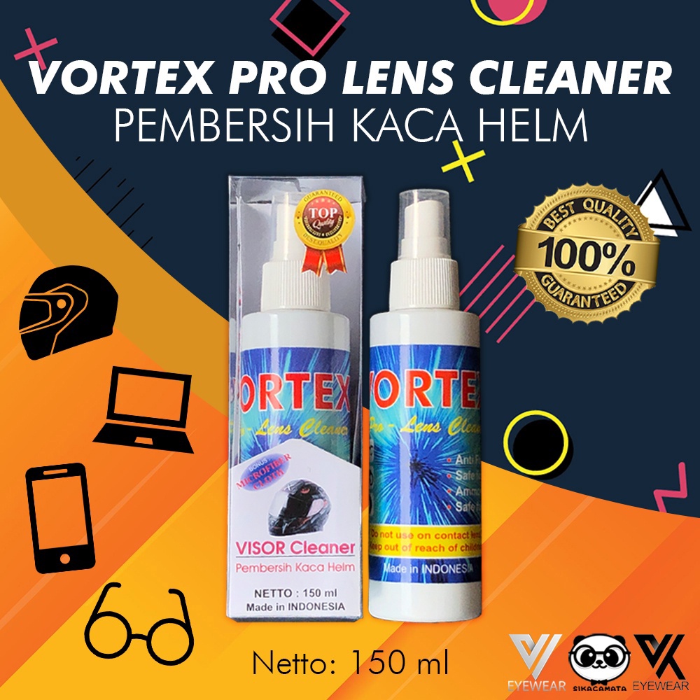 Jual [TERMURAH] Vortex Spray PEMBERSIH KACA HELM premium 150 ml (Cairan ...