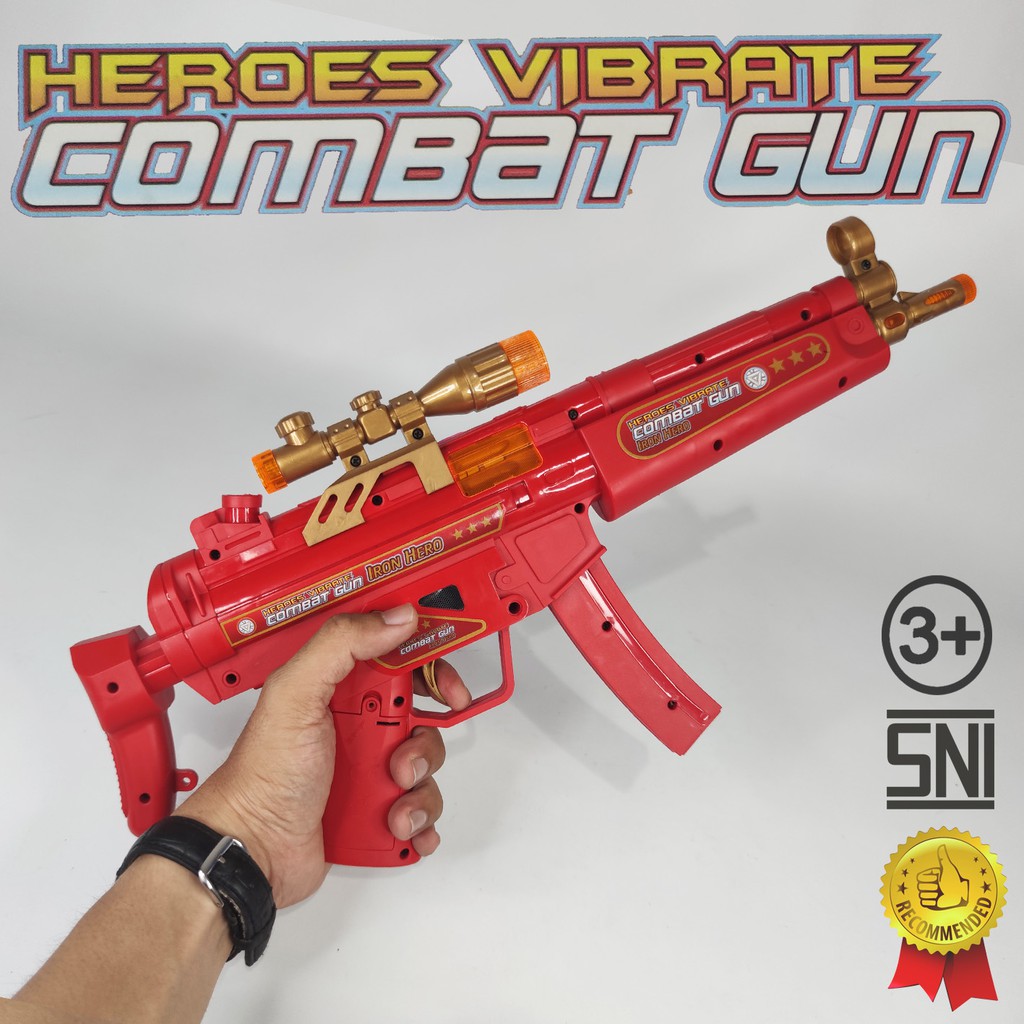 Jual Mainan Anak Senjata Combat Gun lampu dan bunyi+ KACAMATA | Shopee ...