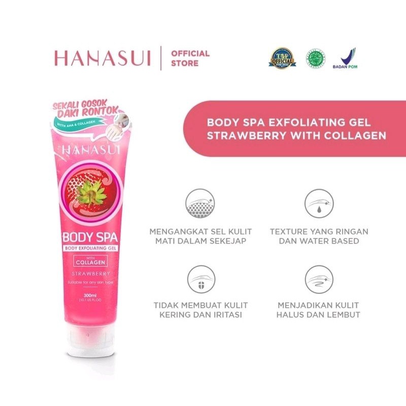 Jual Hanasui Body Spa Exfoliating Gel with Collagen Pembersih Daki Kulit Tubuh Perawatan ...