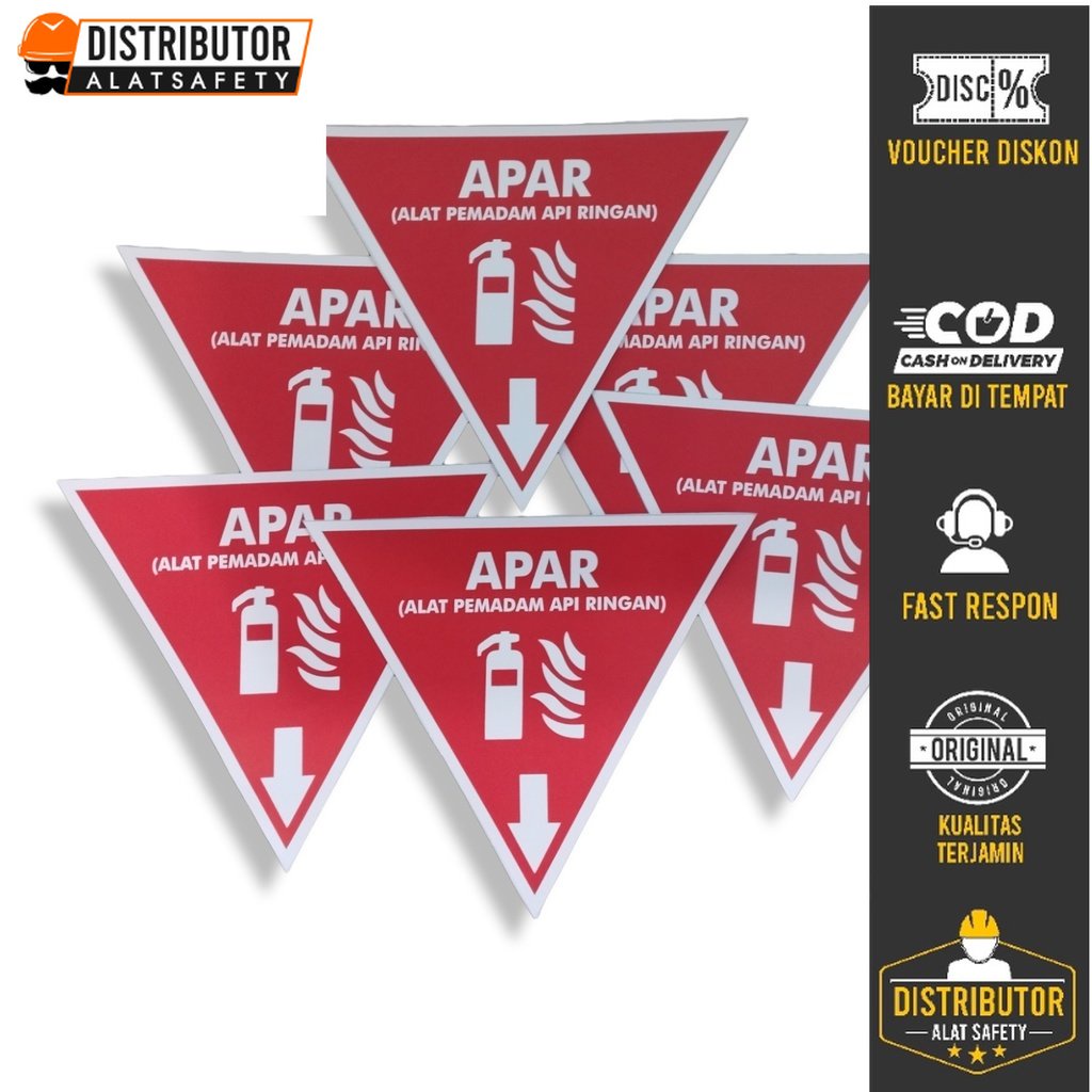 Jual Sticker stiker Segitiga APAR alat pemadam safety 15 x 15cm ...