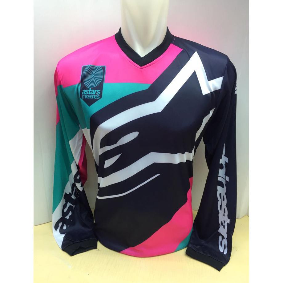 Jual kaos jersey sepeda-baju kaos motor trail cross alpinestar pink ...