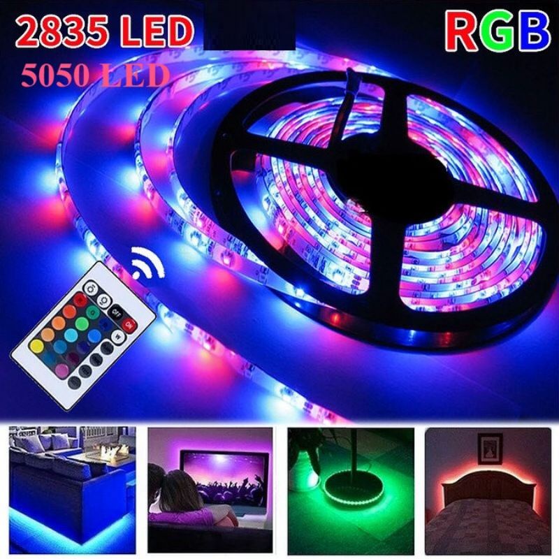 Jual LAMPU LED STRIP RGB 5M IP33 RGB REMOTE LAMPU HIAS WARNA WARNI ...