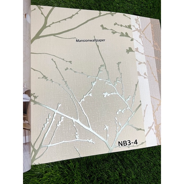 Jual Wallpaper Dinding Ranting Dahan Kayu Pohon Metalik Floral Putih ...