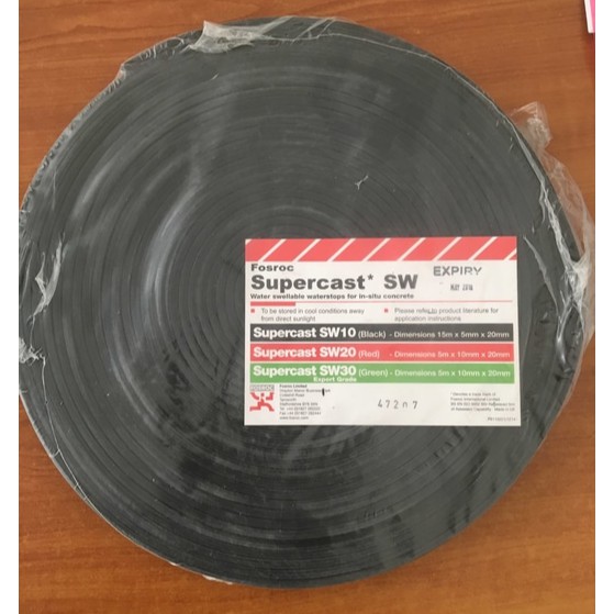 Jual Fosroc Supercast SW10 black 15m x 5mm x20mm waterstop | Shopee ...