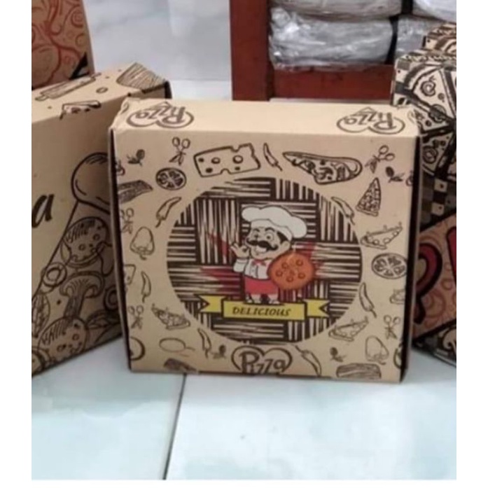 Jual BOX PIZZA 20 EFLUTE CETAK / POLOS Kotak 20x20x4,5 Kardus Kemasan ...