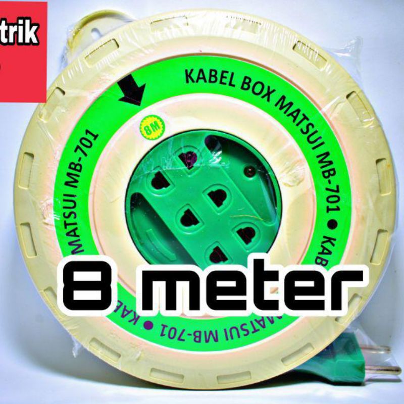 Jual Roll Kabel 3 Lobang Box Kabel MATSUI Kuningan Tembaga 5 Meter 8 ...