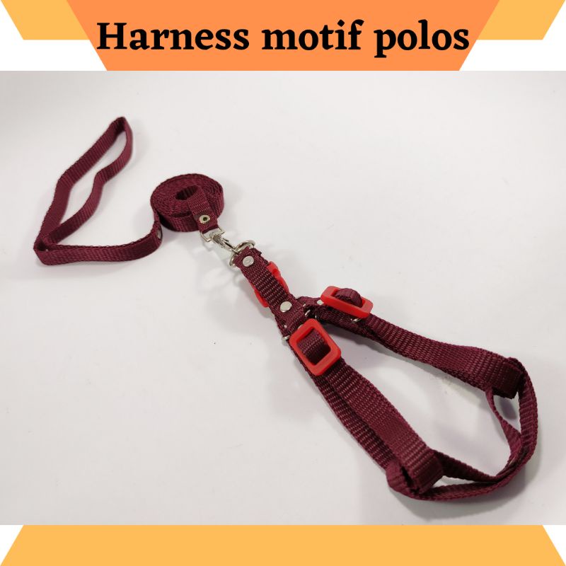 Jual tali harness Y motif polos / tali body harness / harness kucing ...