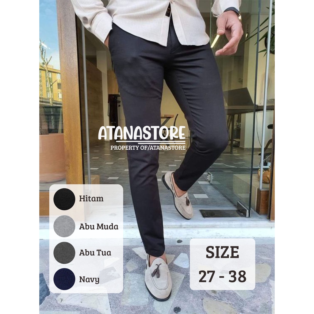 Jual Celana Formal Kantor Pria Slimfit Celana Panjang Bahan Kain Slim Fit Dewasa Kerja Kantoran ...
