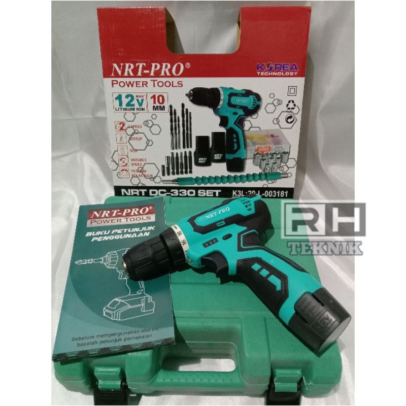 Jual NRT PRO DC 330 set 12v BOR CORDLESS NRT PRO - BOR BATERAI NRT PRO ...