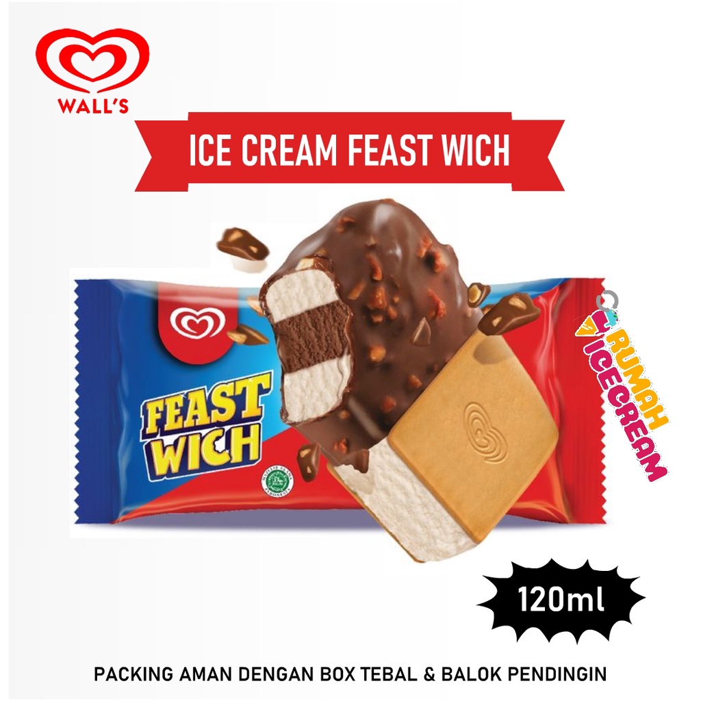 Jual Ice Cream / Es Krim Sandwich Feast Wich Walls | Shopee Indonesia