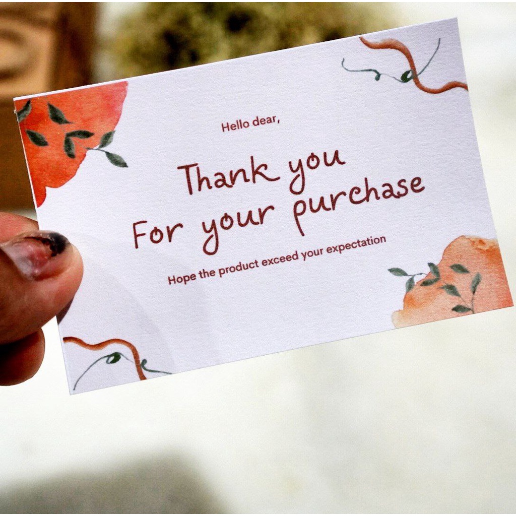 Jual Thankyou card custom design 6x9 CM / kartu ucapan thank you card ...